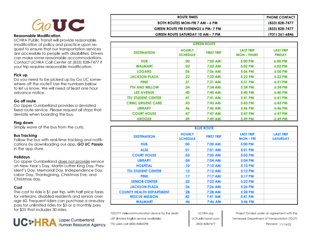 GO UC Cookeville 2 – UCHRA Public Transportation