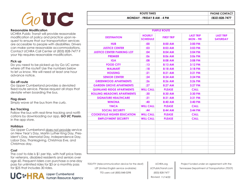 Go UC Algood 2 – UCHRA Public Transportation